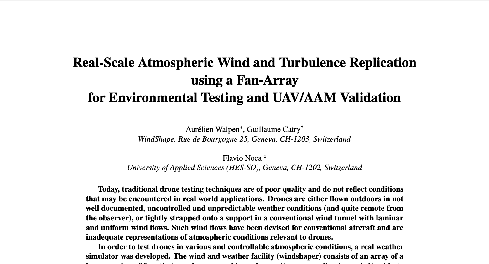 Replicating Atmospheric Wind and Turbulence - WindShape