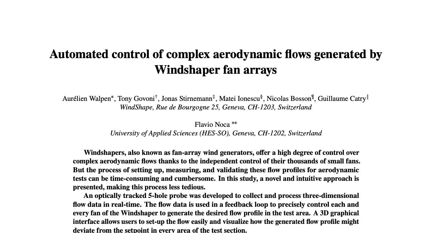 Closed-Loop Control of Windshaper Fan Arrays - WindShape
